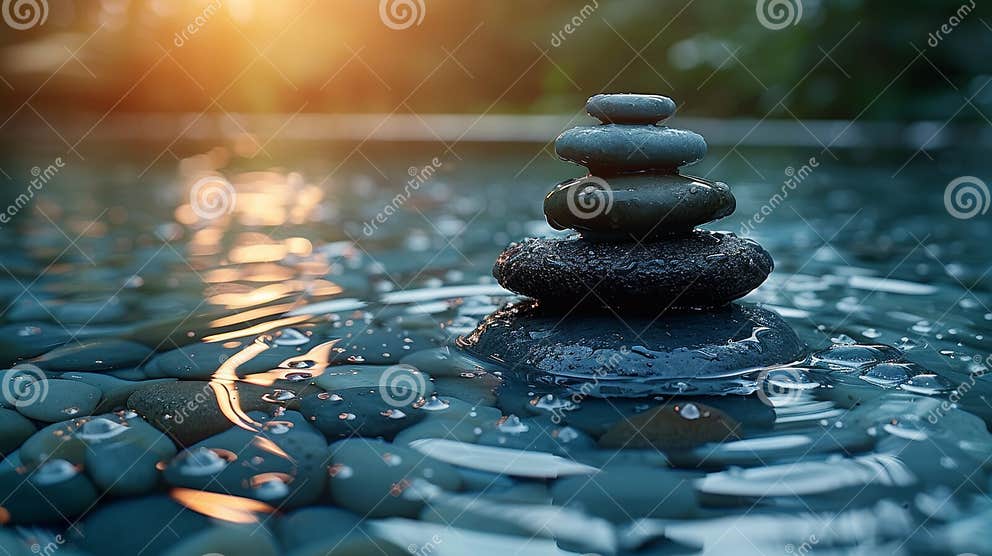 A Stack of Smooth, Round Stones Balanced on Top of Each Other with the ...