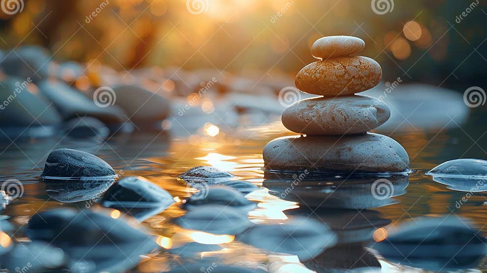 A Stack of Smooth, Round Stones Balanced on Top of Each Other with the ...