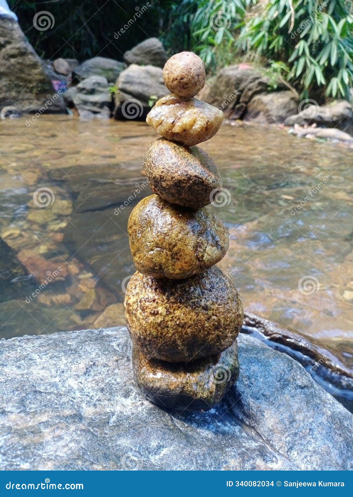 Stack of Smooth, Rounded Stones Balancing Stock Illustration ...