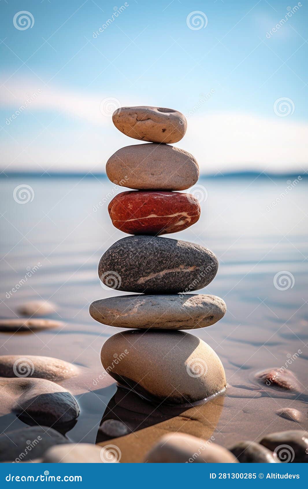 Stack of Smooth Stones Balanced in Harmony on a Beach Stock ...