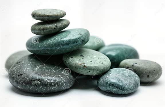 Stack of Smooth Teal-colored Stones. Stones Stacked in Natural Way ...