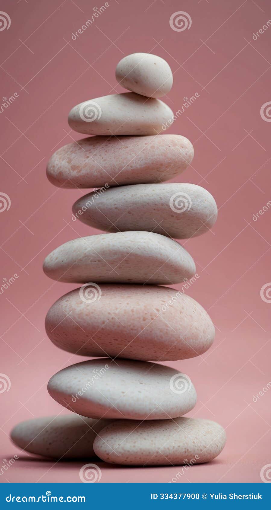 Stack of Smooth White Stones on Pink Background. Stock Photo - Image of ...
