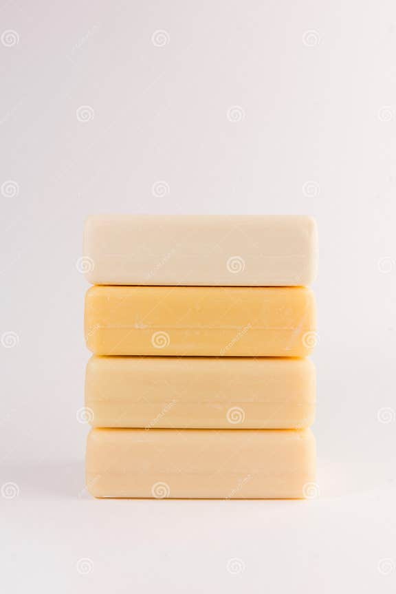 Stack of Soap Bars Isolated on White Stock Image - Image of health ...