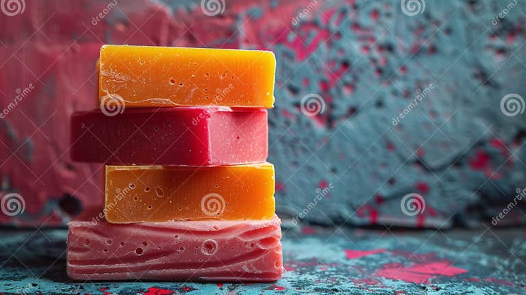 Stack of Soap Bars on Table Stock Photo - Image of rows, wooden: 315745900