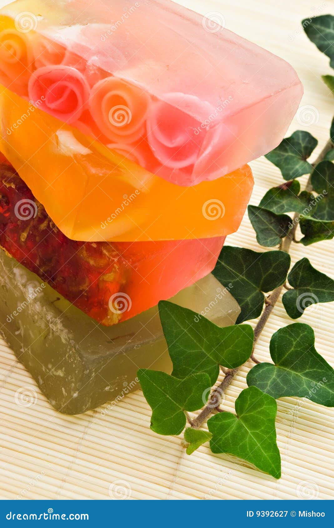 Stack of soaps and branch stock image. Image of homemade - 9392627