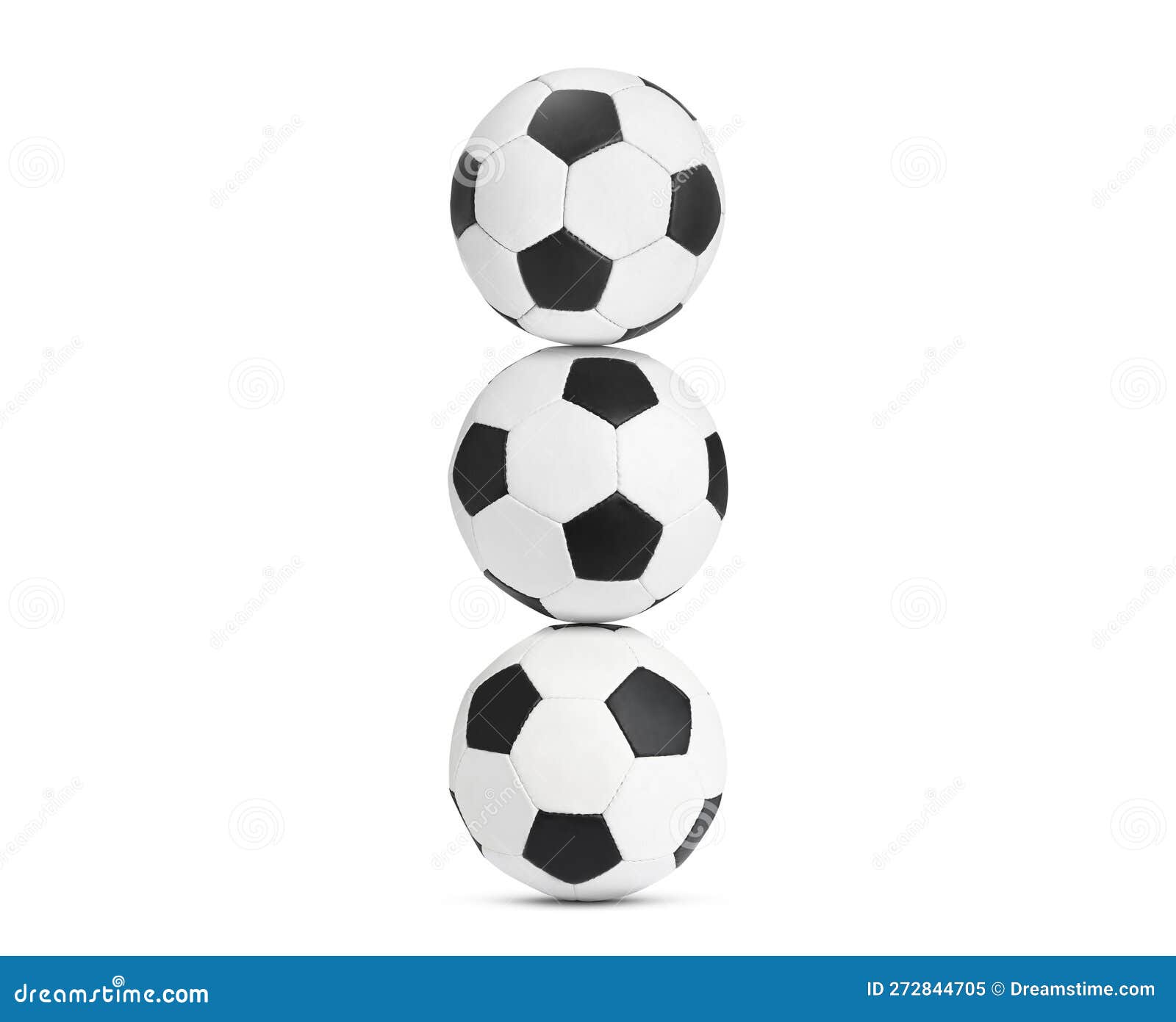Stack of Soccer Balls on White Background Stock Image - Image of ...