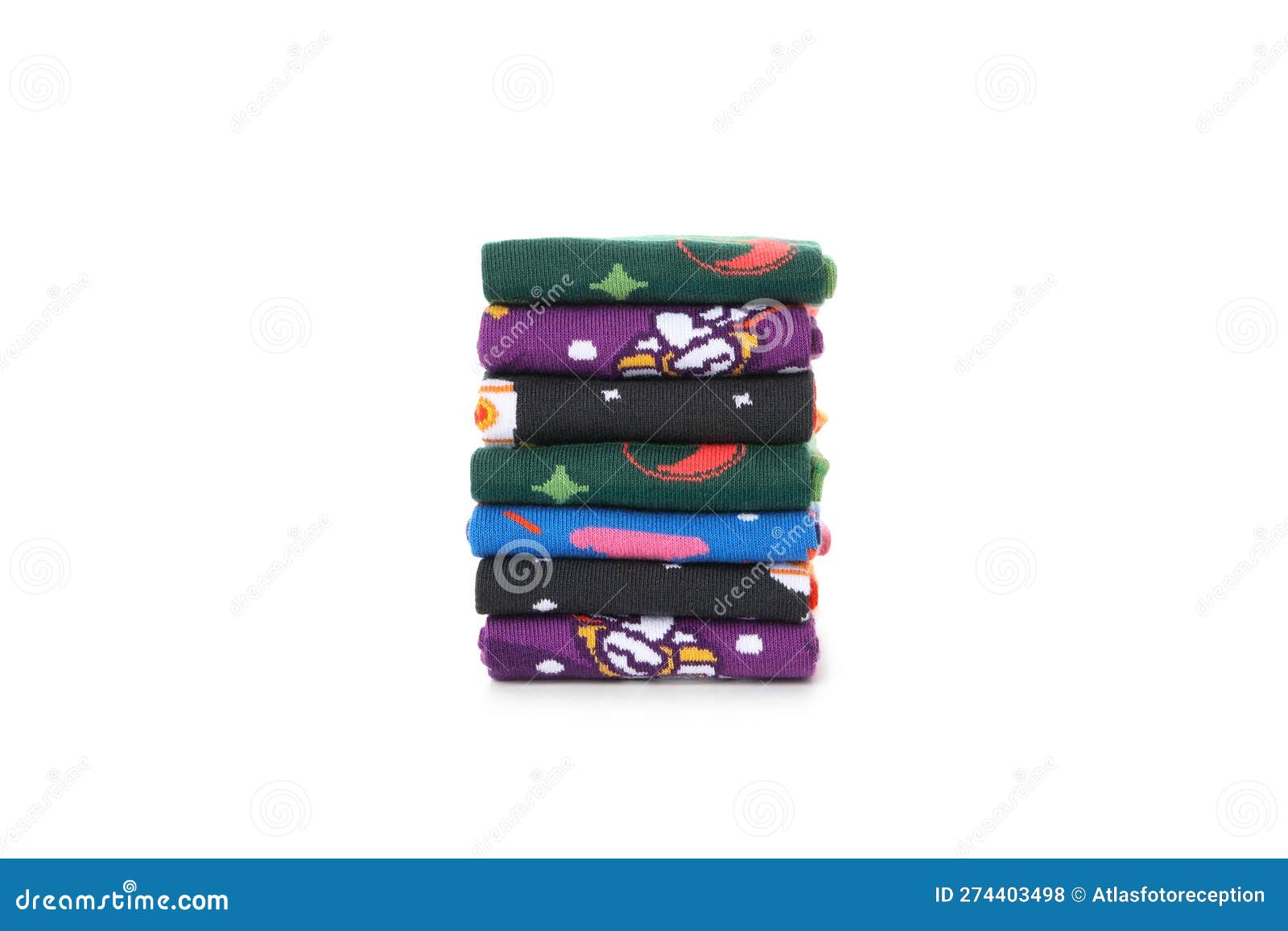 Stack of Socks Isolated on White Background Stock Photo - Image of ...