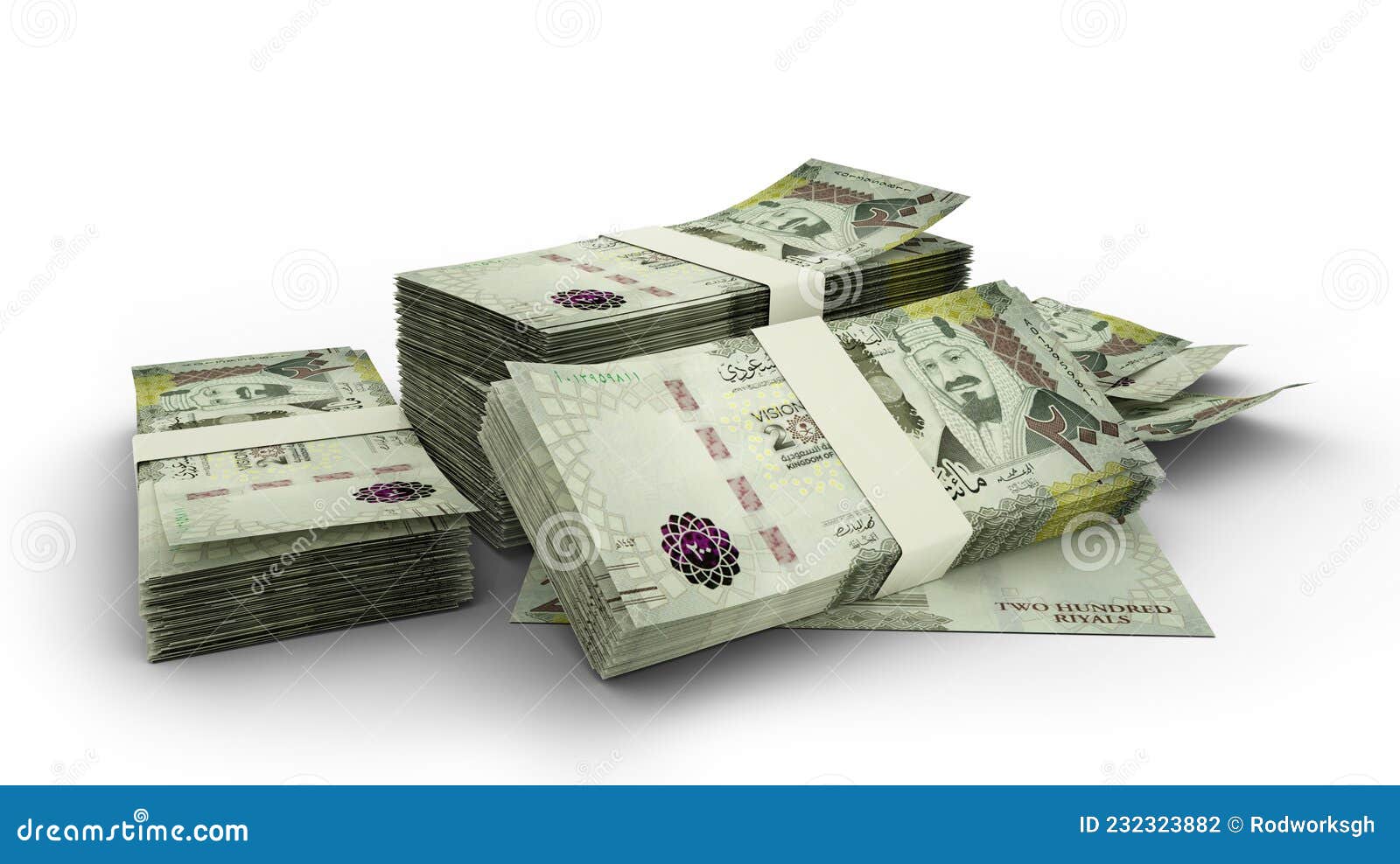 Stack of Saudi Arabian Riyal Notes Stock Photo - Illustration of bill ...