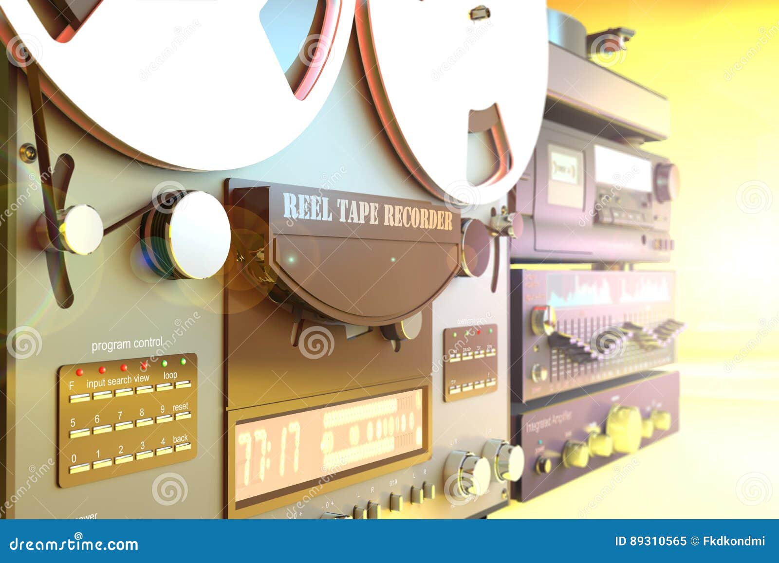 Stack of Sound Radio Devices 3d Illustration. Stock Illustration ...