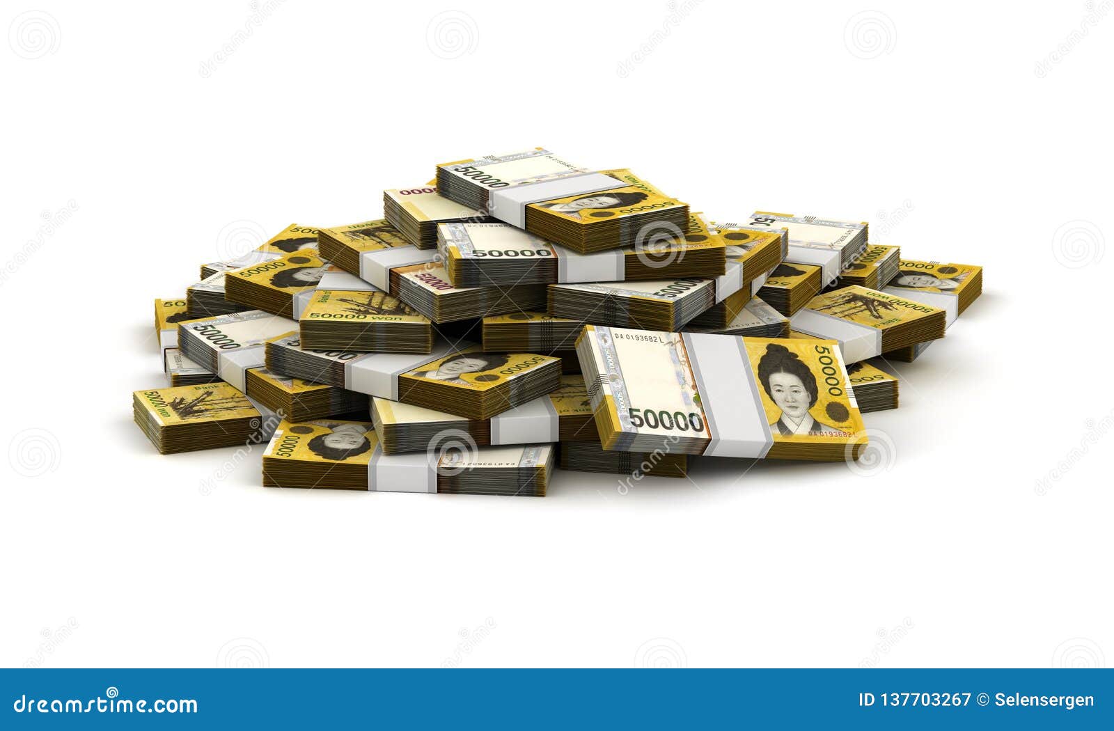 Stack Of Korean Won Notes Royalty-Free Stock Image | CartoonDealer.com ...