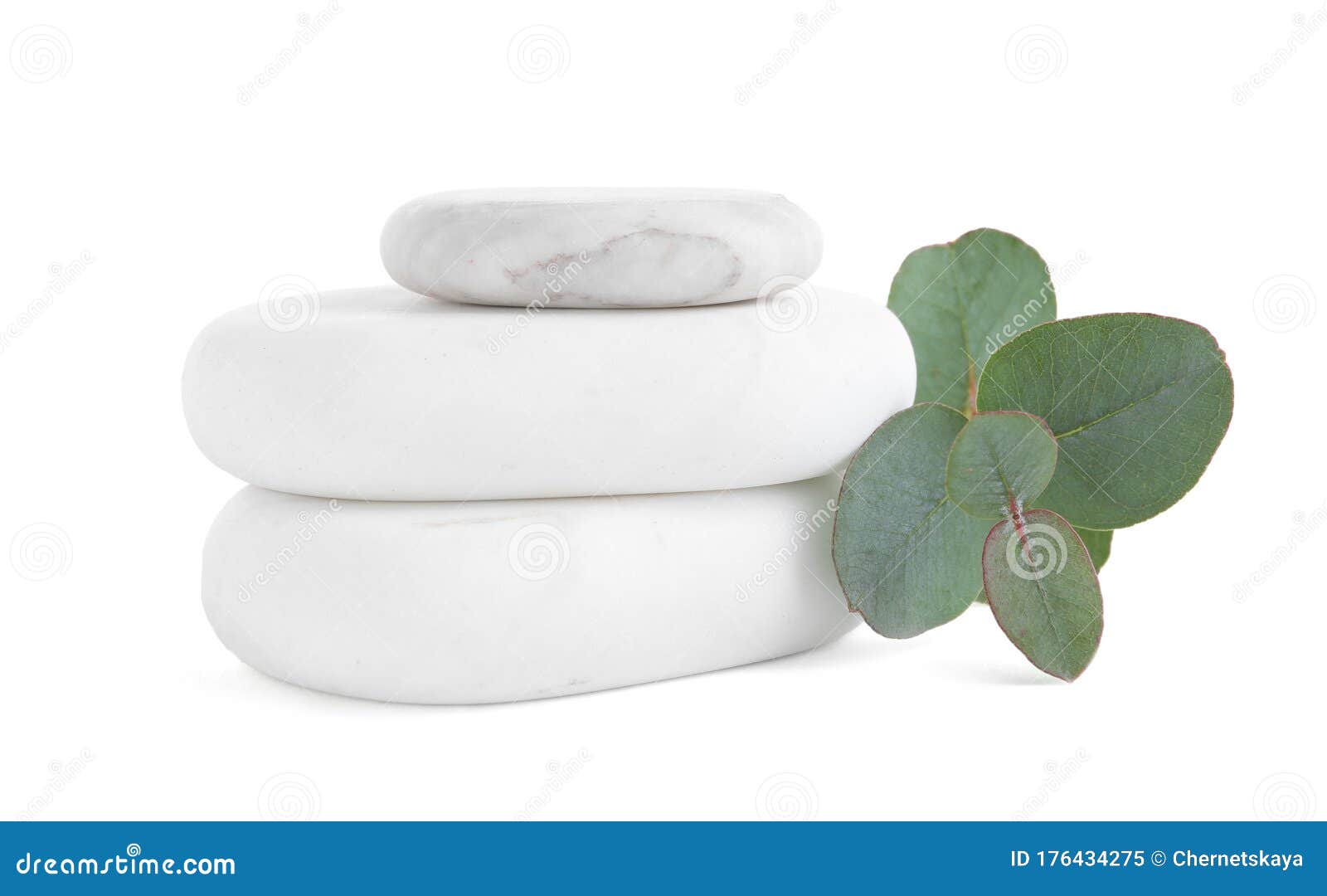 Stack of Spa Stones and Eucalyptus Isolated Stock Image - Image of care ...