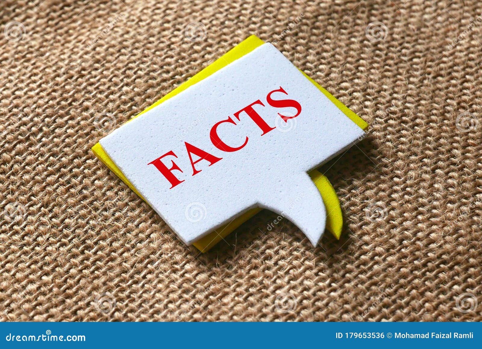 A Stack of Speech Bubbles Written with Facts on Rug Background Stock ...