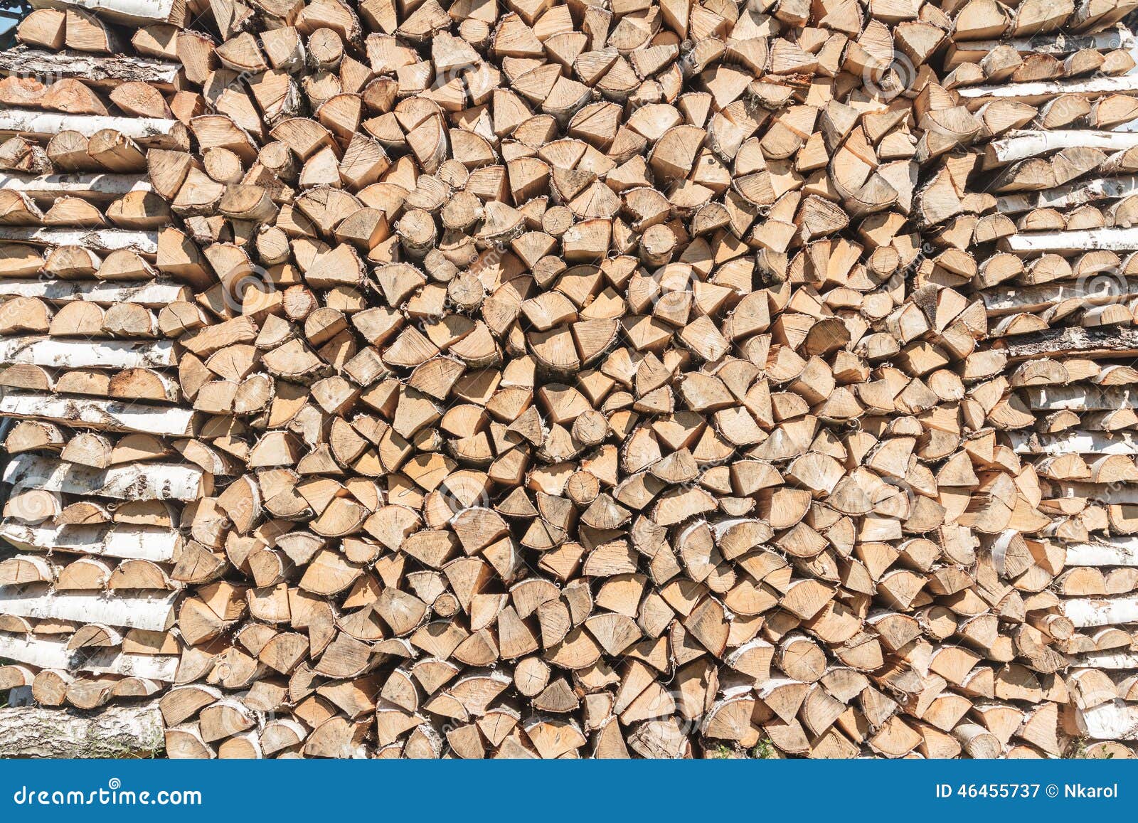 Stack of Split Birch Firewood during Drying Stock Image - Image of fold ...