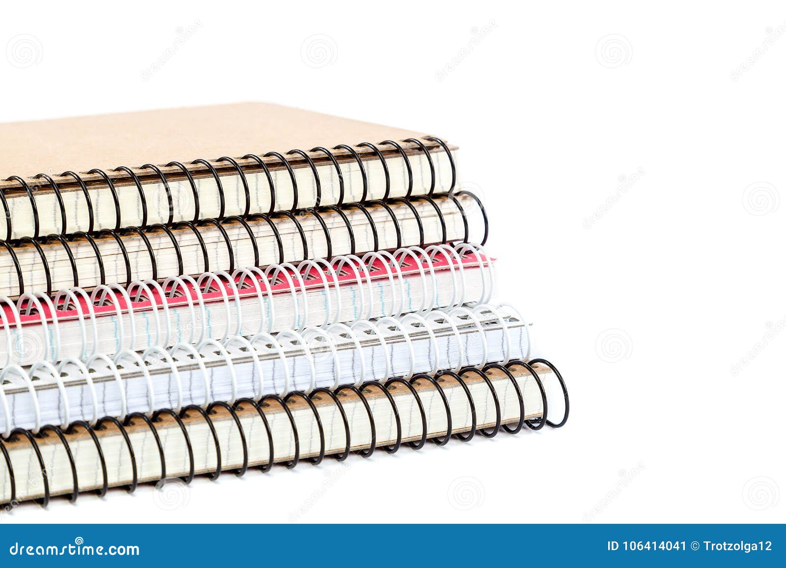 Stack Spring Notebooks Isolated on White Background Stock Image - Image ...