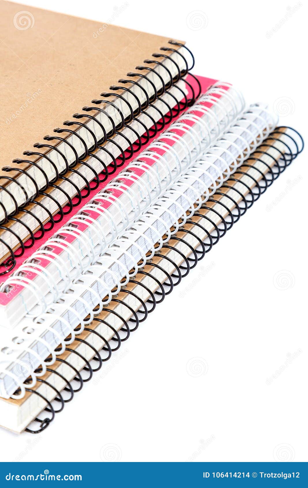 Stack Spring Notebooks Isolated on White Background Stock Photo - Image ...