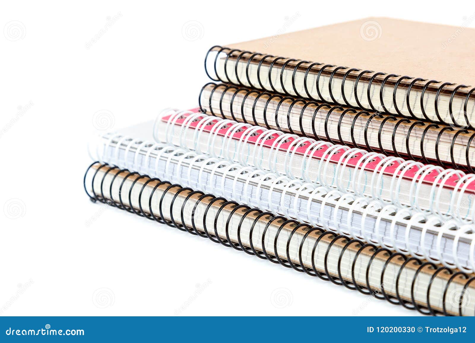 Stack Spring Notebooks Isolated on White Background Stock Photo - Image ...