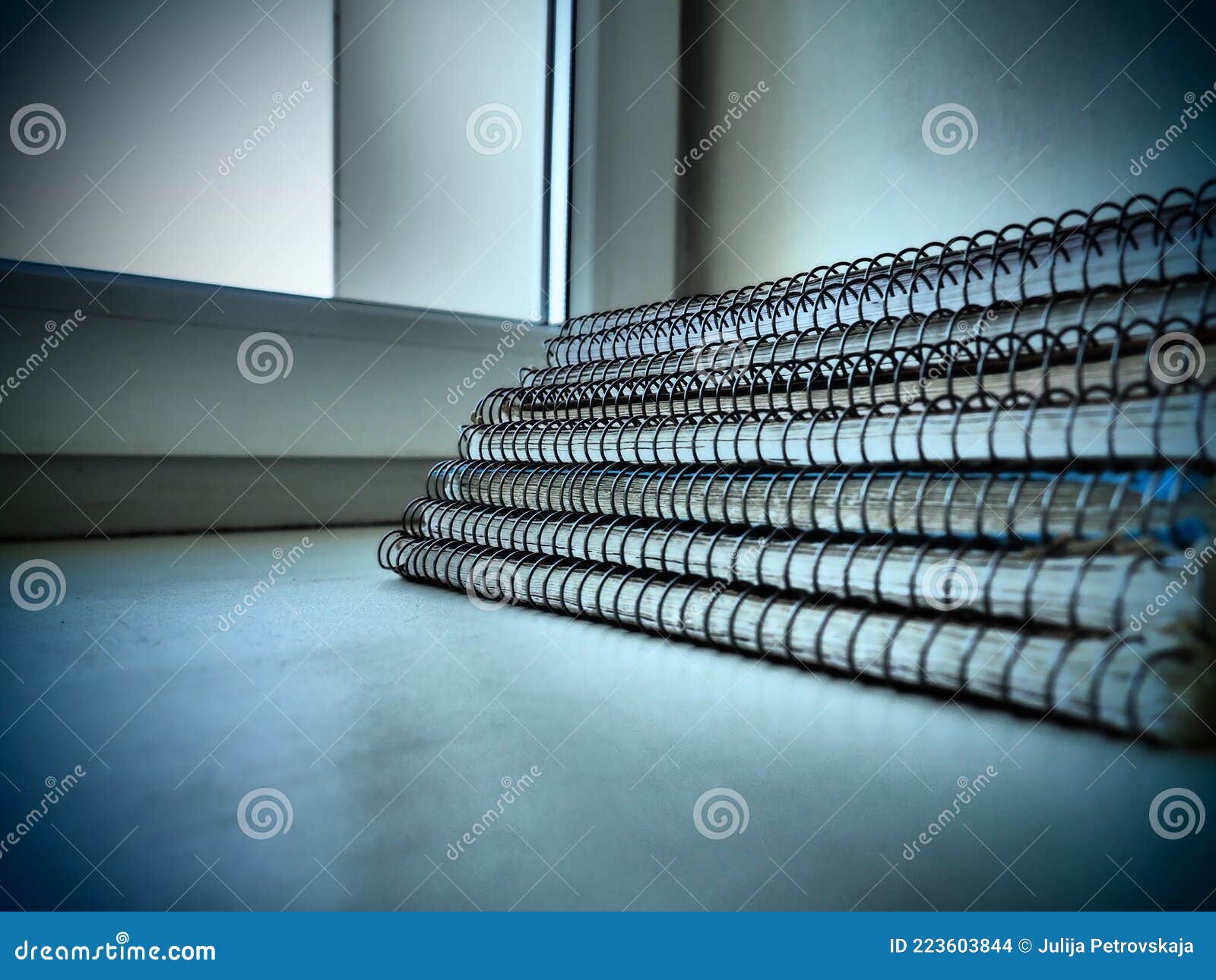 A Stack of Spring Notebooks. Thick Notebooks or Notebooks Placed on Top ...