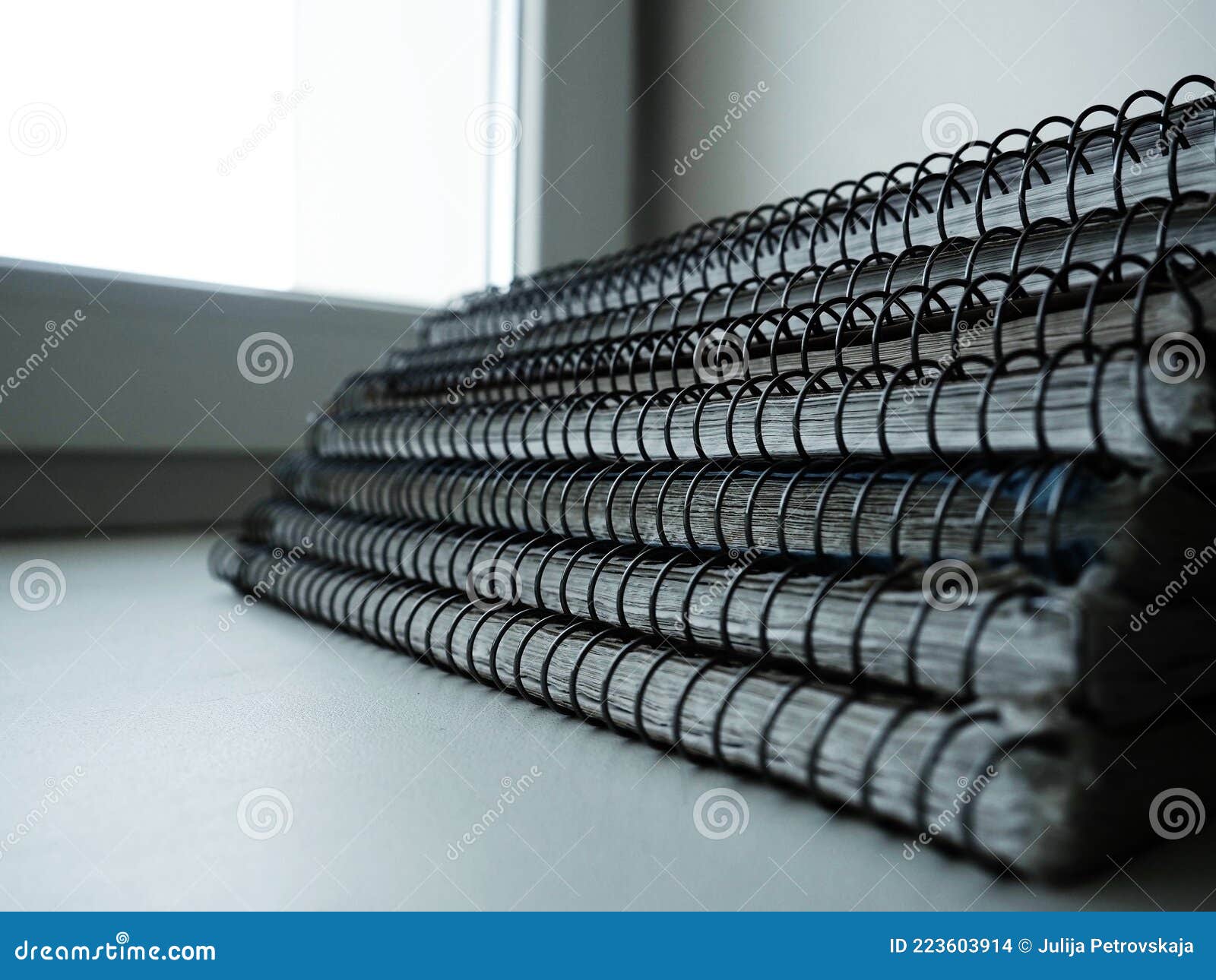 A Stack of Spring Notebooks. Thick Notebooks or Notebooks Placed on Top ...