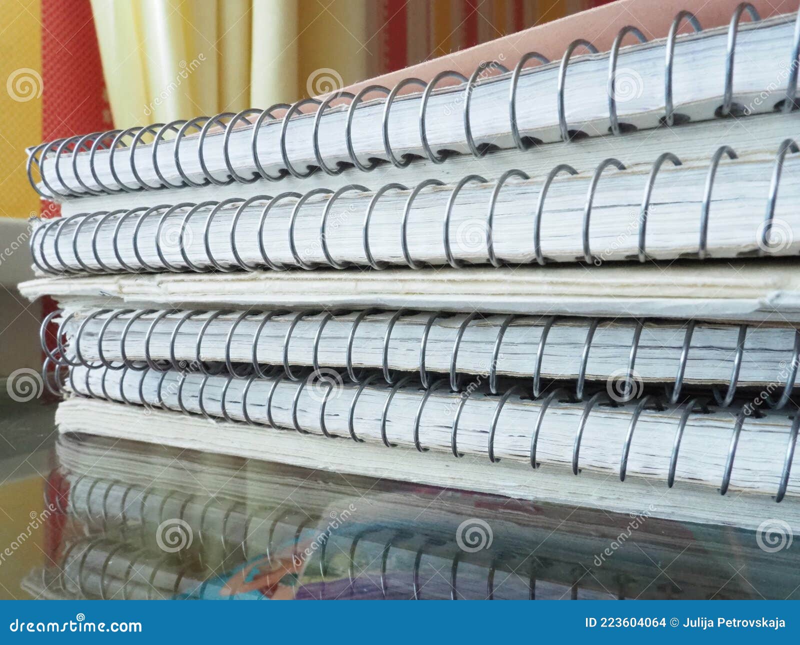 A Stack of Spring Notebooks. Thick Notebooks or Notebooks Placed on Top ...