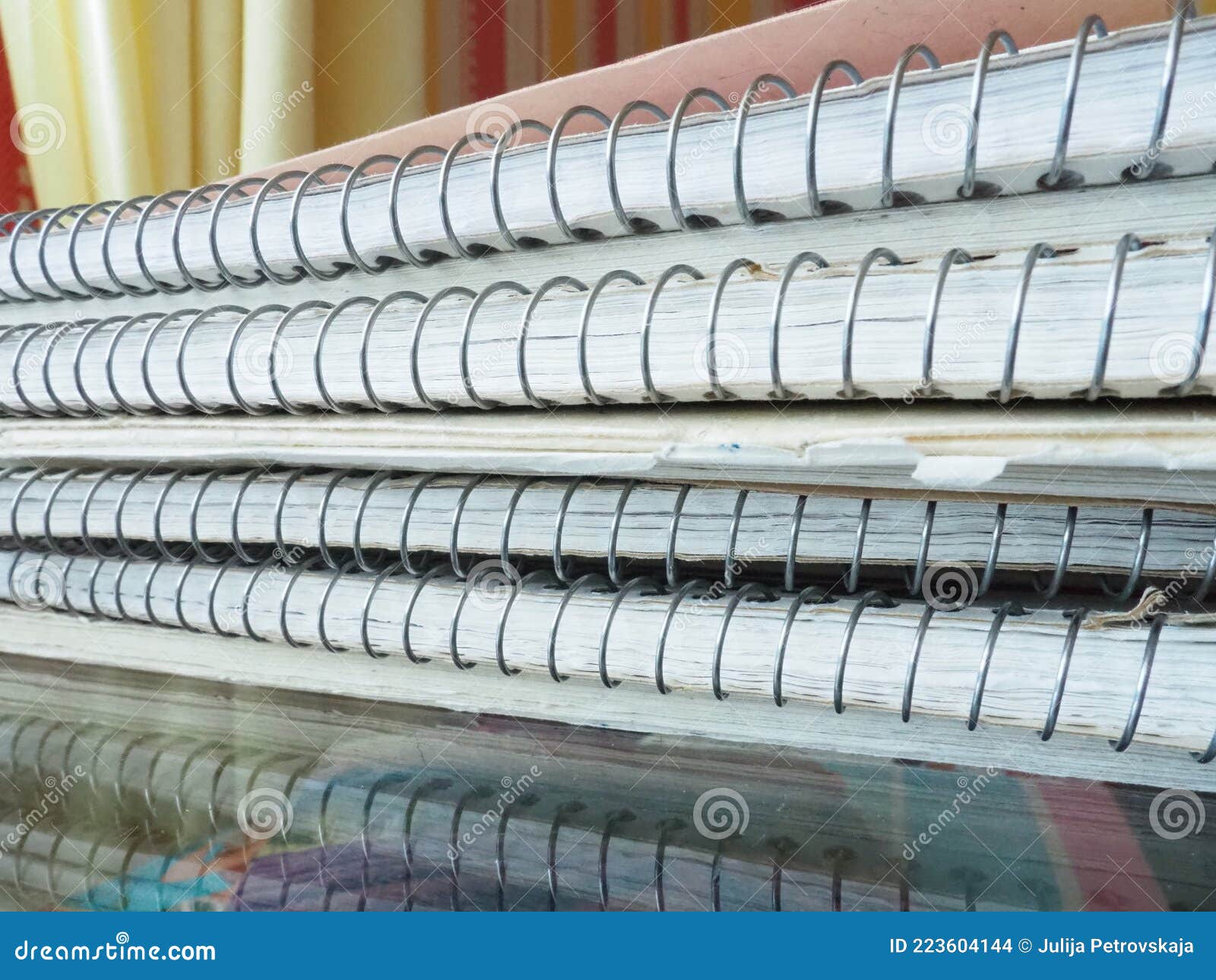 A Stack of Spring Notebooks. Thick Notebooks or Notebooks Placed on Top ...