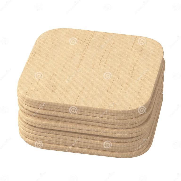 Stack of Square Cardboard Coasters Stock Illustration - Illustration of ...
