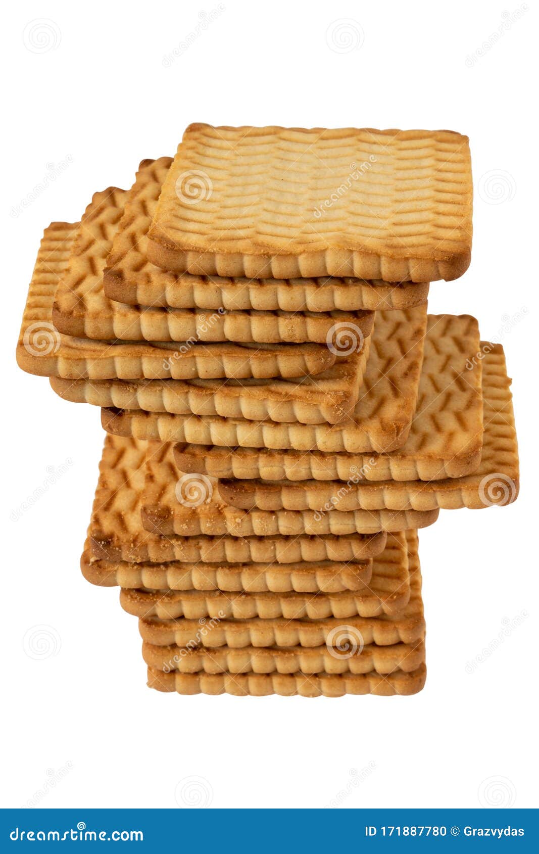 Stack of square cookies stock photo. Image of tasty - 171887780
