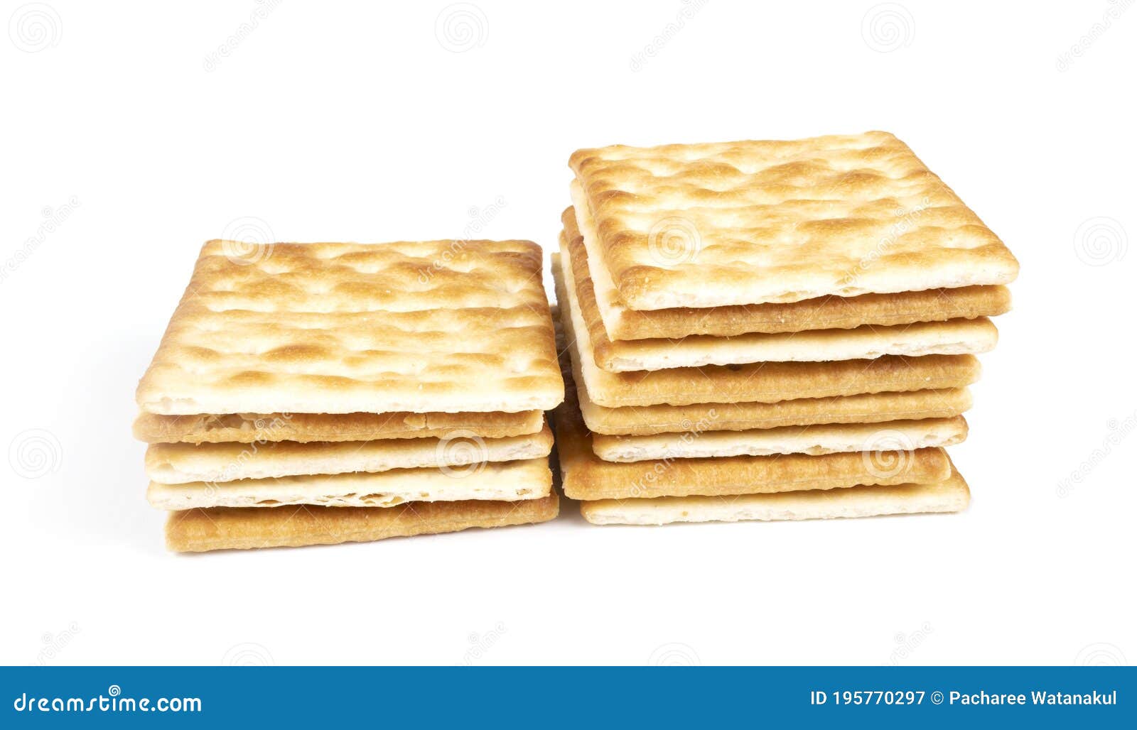 Stack of Square Crackers Isolated on White Background Stock Image ...