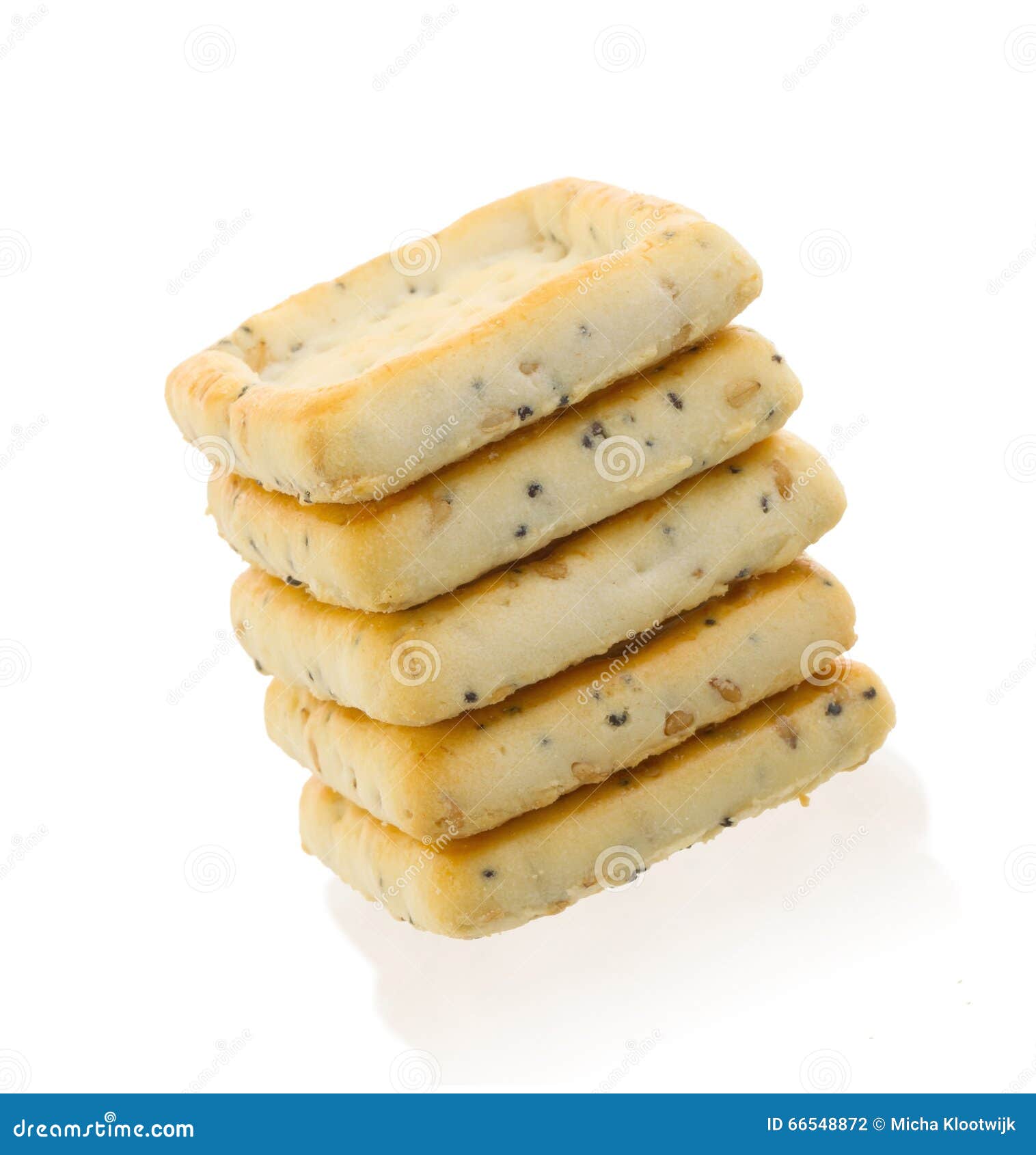 Stack of Square Crackers Isolated Stock Photo - Image of crackers ...