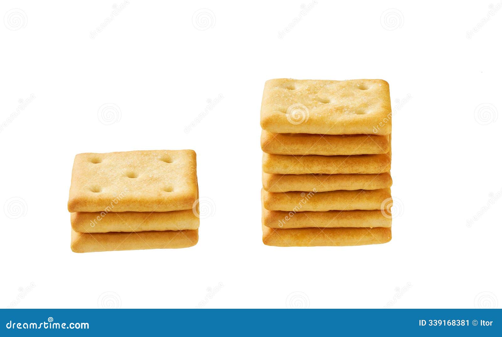 Stack of Square Crackers Isolated on White Background. Crackers Placed ...