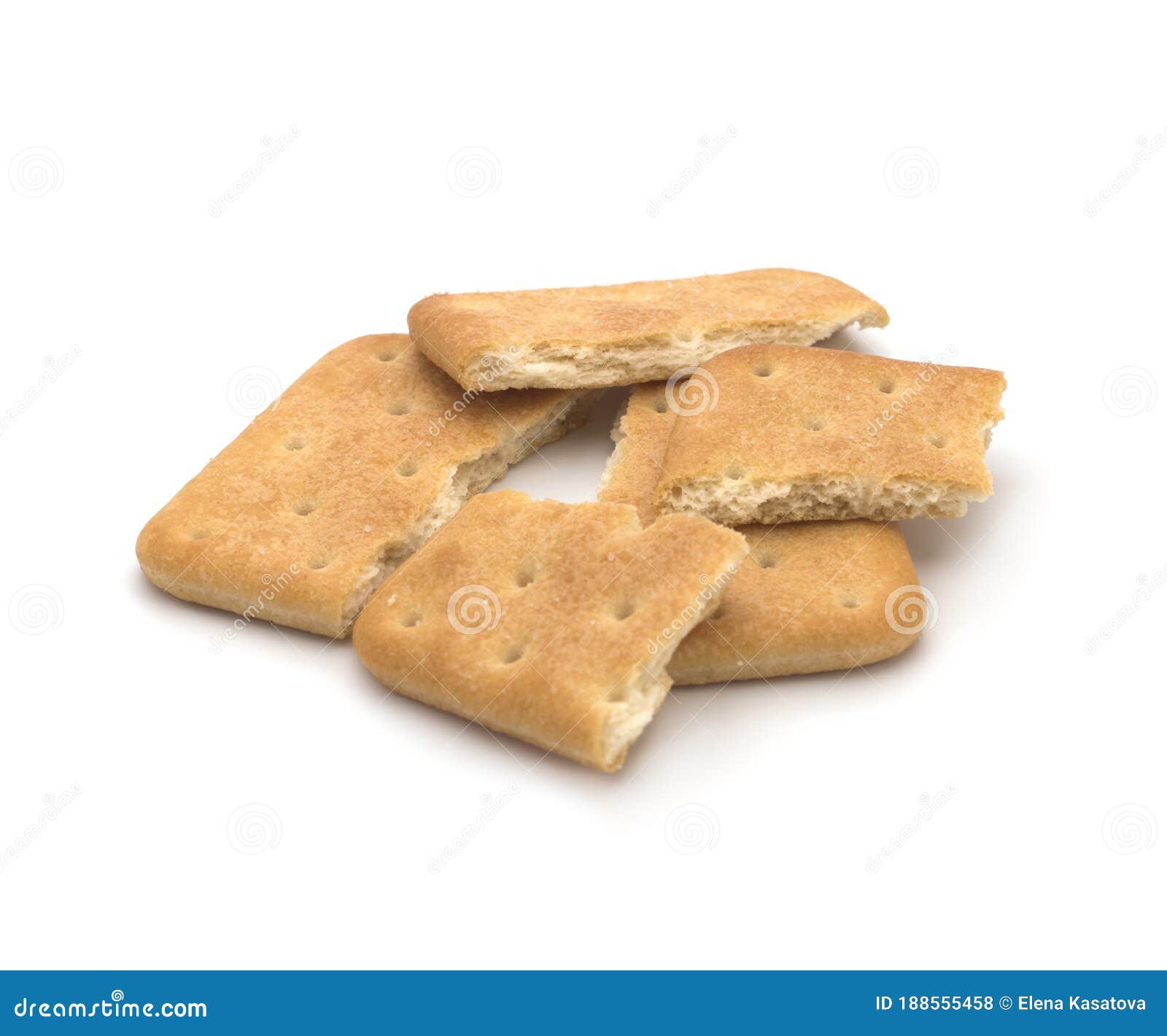 Stack of Square Crackers Isolated on White Background. Stock Photo ...