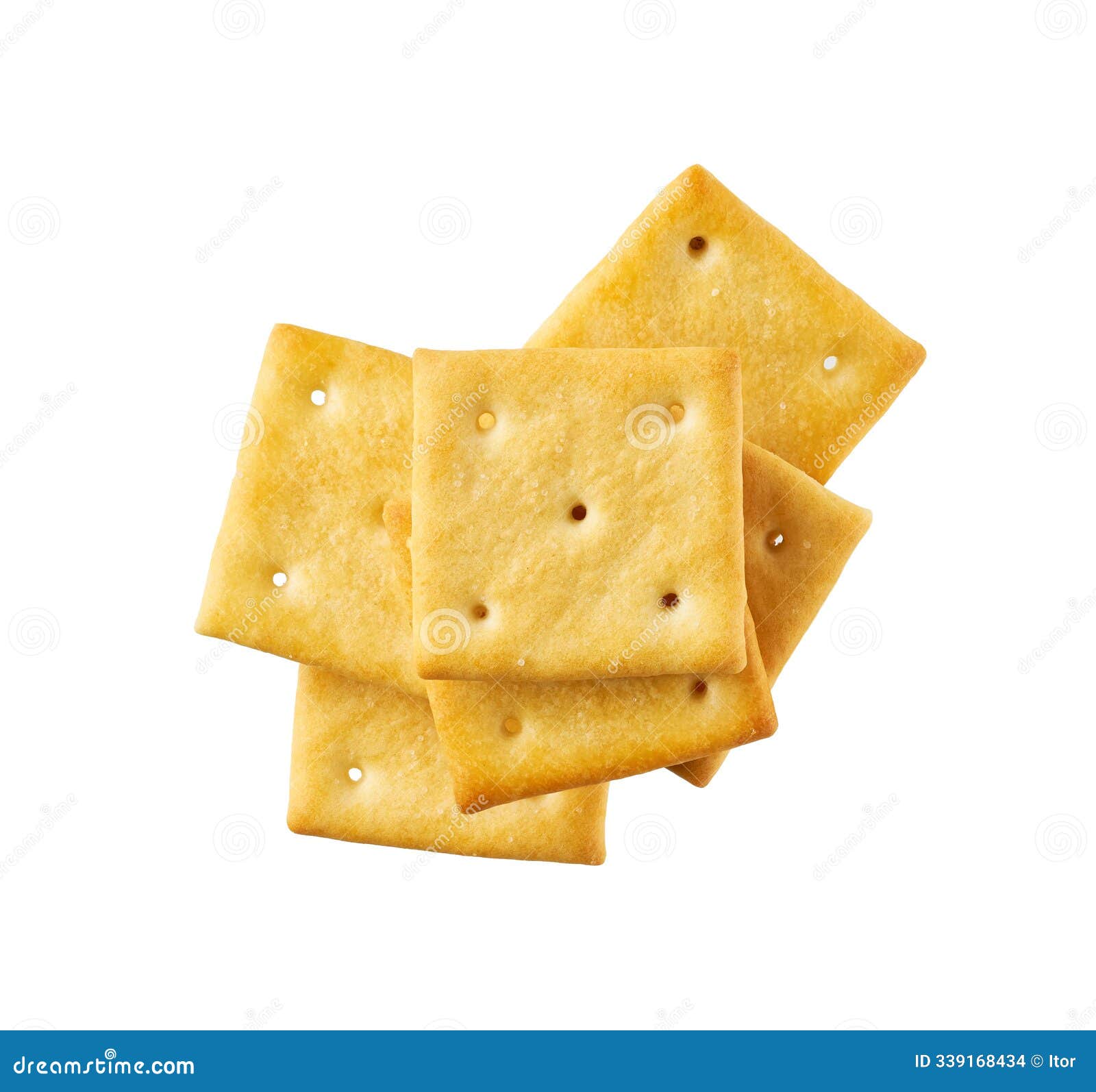 Stack of Square Crackers Isolated on White Background, Top View Stock ...