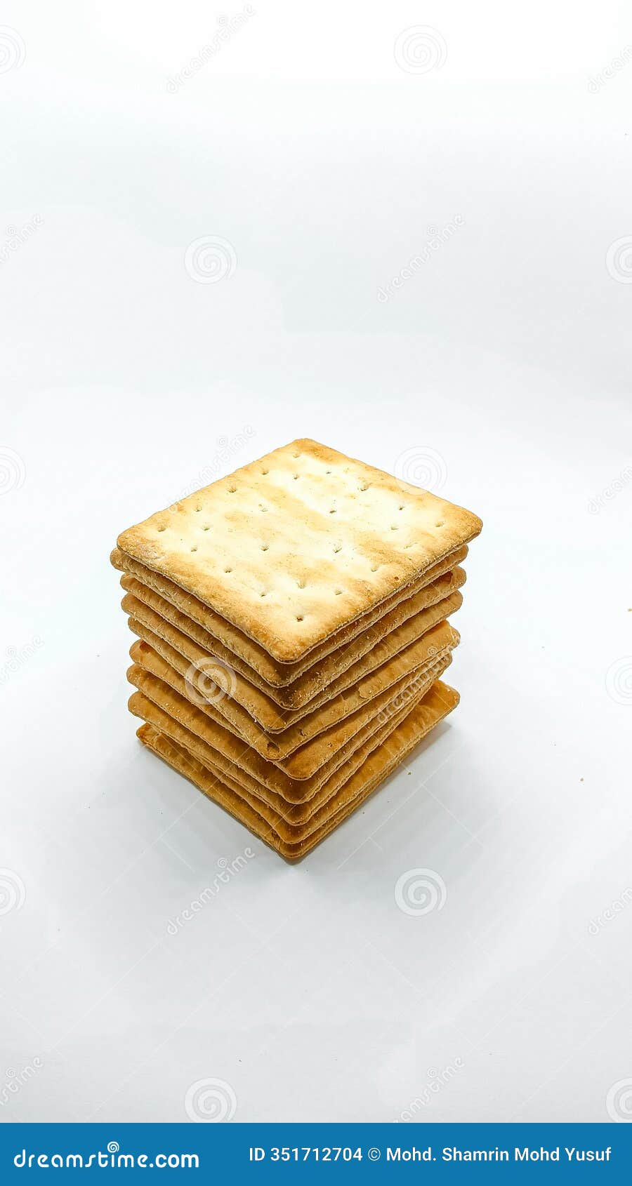 Stack of Square Crackers on a White Background Stock Photo - Image of ...