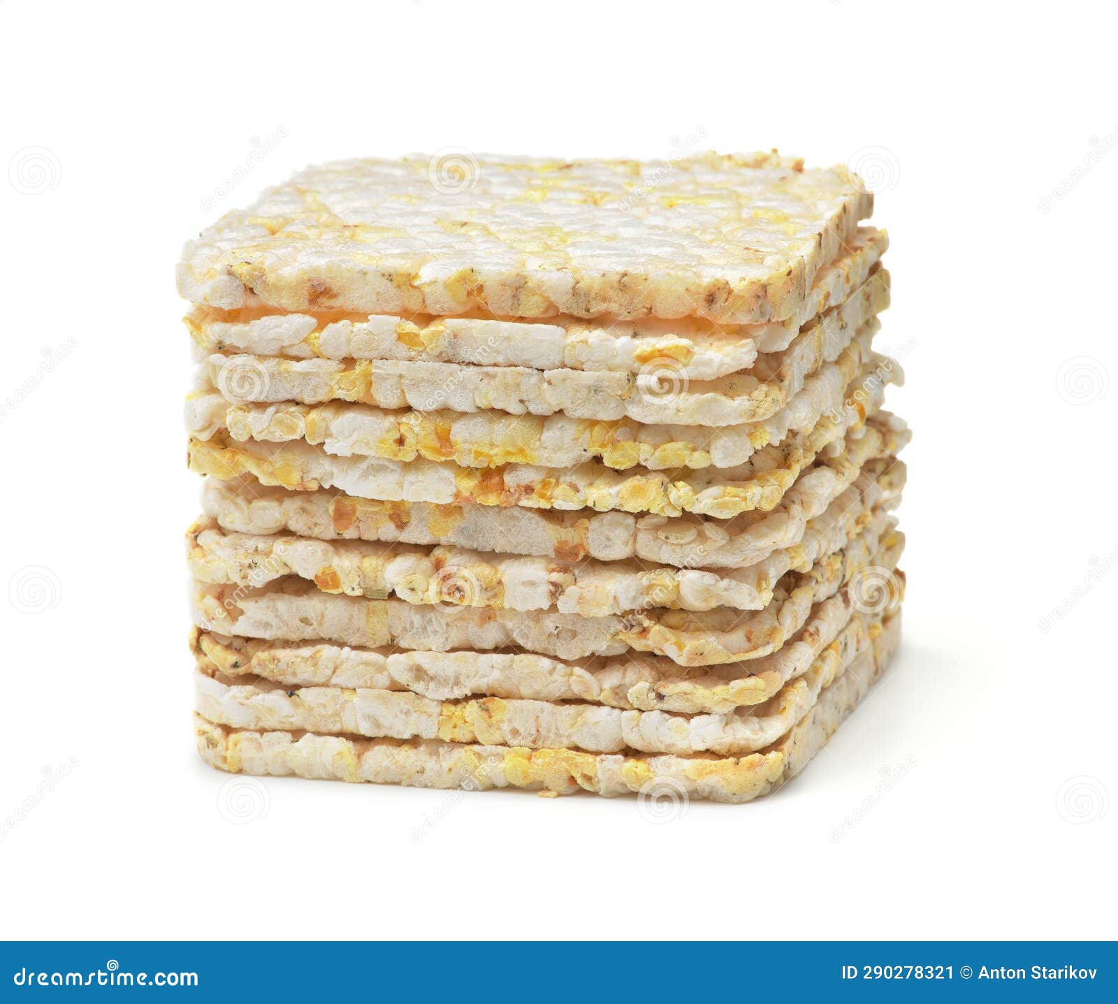Stack of Square Puffed Wholegrain Rice Crispbread Stock Image - Image ...