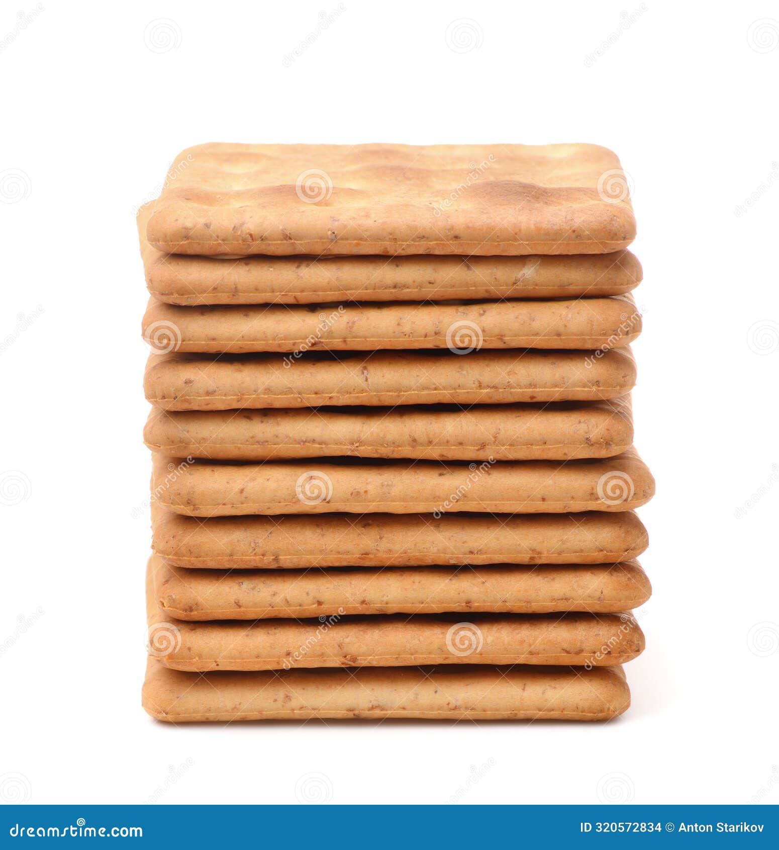 Stack of Square Wholegrain Crackers Stock Photo - Image of crunchy ...