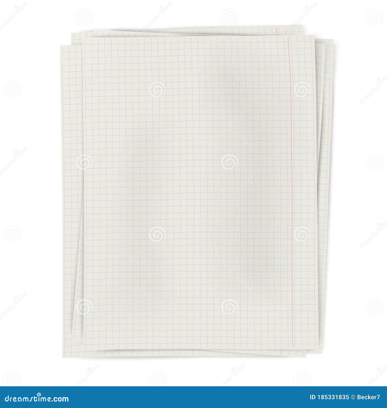 Vector Stack of Squared Sheets of Paper Isolated on White Background ...
