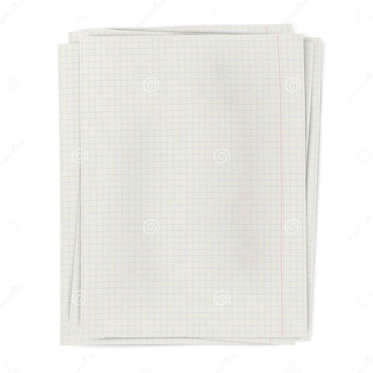 Vector Stack of Squared Sheets of Paper Isolated on White Background ...