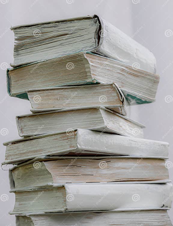 Stack of Stacked Blank Books on White Stock Image - Image of leisure ...