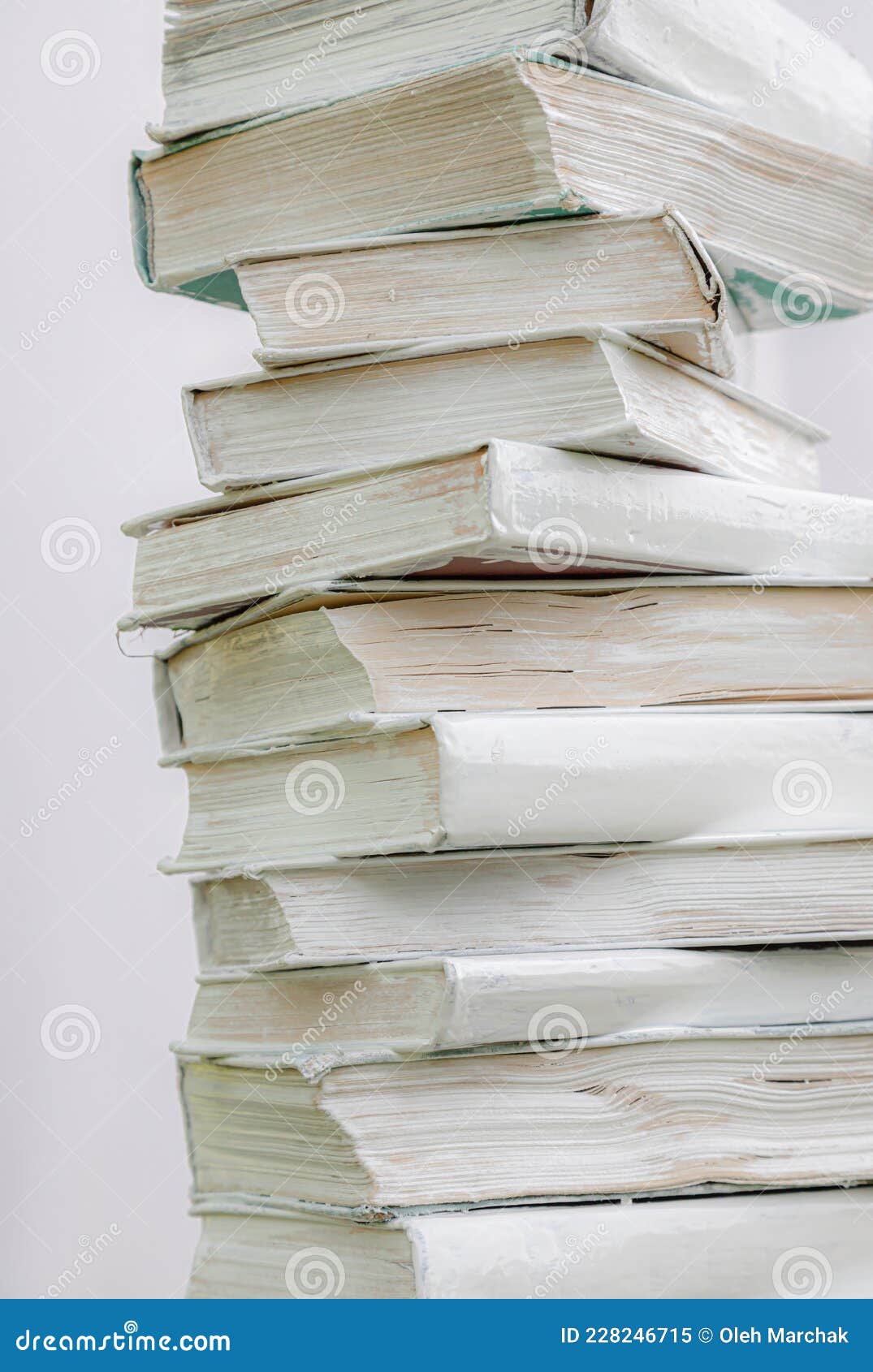 Stack of Stacked Blank Books on White Stock Image - Image of copy ...