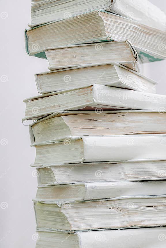 Stack of Stacked Blank Books on White Stock Image - Image of copy ...