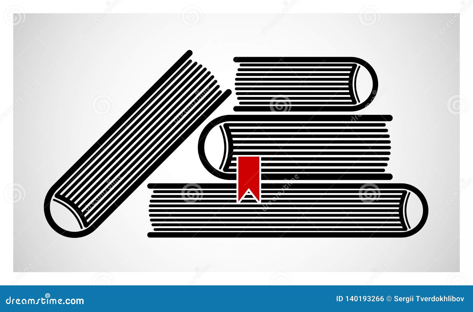 A Stack of Stacked Books. Logo or Emblem. Black and White Image. Stock ...