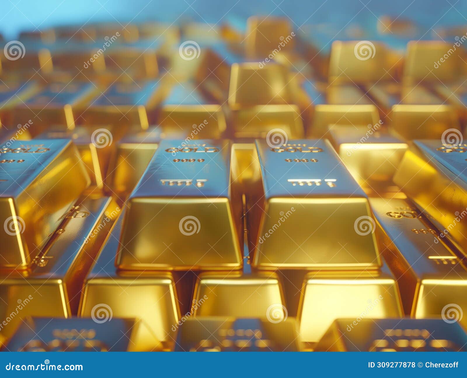 Stack of stacked gold bars stock photo. Image of market - 309277878