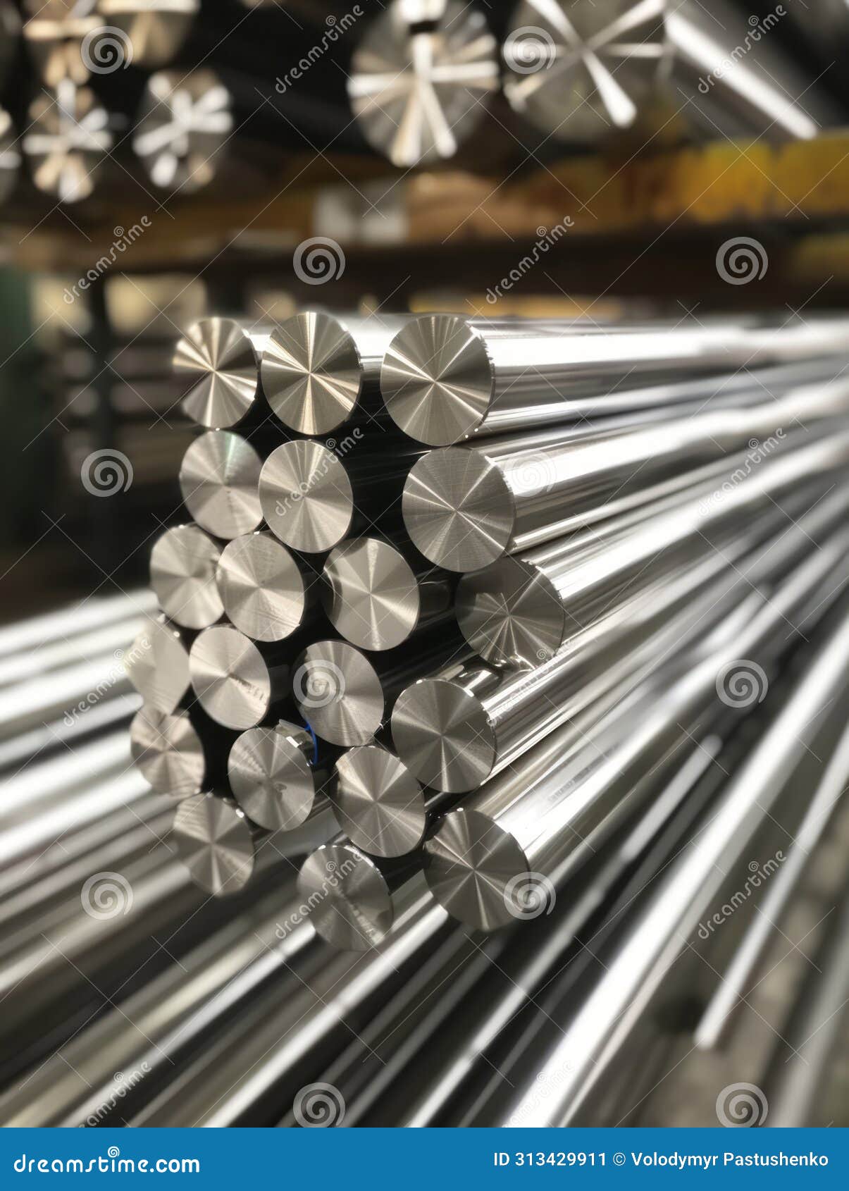 A Stack of Stainless Steel Bars in a Factory Stock Image - Image of ...
