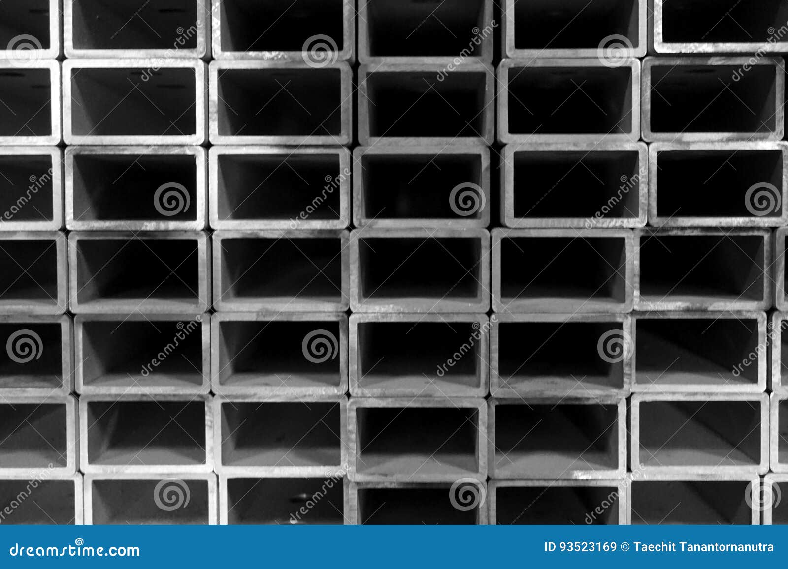Stack of Stainless Steel Square Tube Stock Image - Image of industry ...