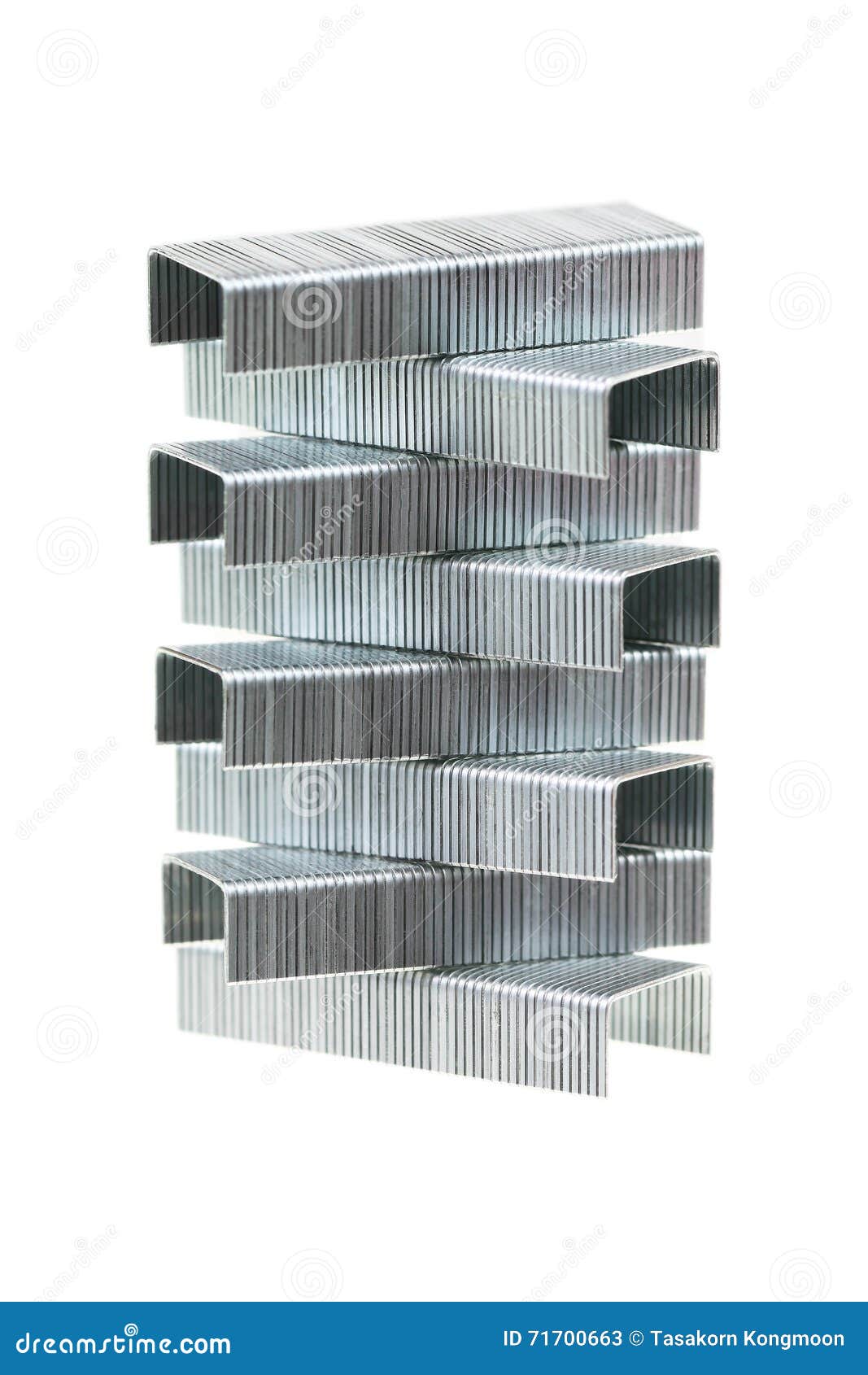 Stack of Staples Isolated on White Stock Image - Image of clip, bars ...
