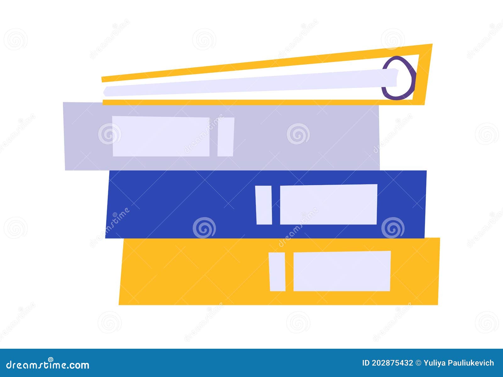 Stack of Stationery Folders with Documents, Office Stock Vector ...