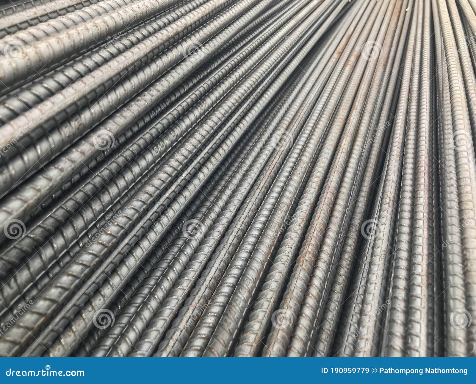 Stack of Steel Bar at Construction Site Stock Image - Image of iron ...