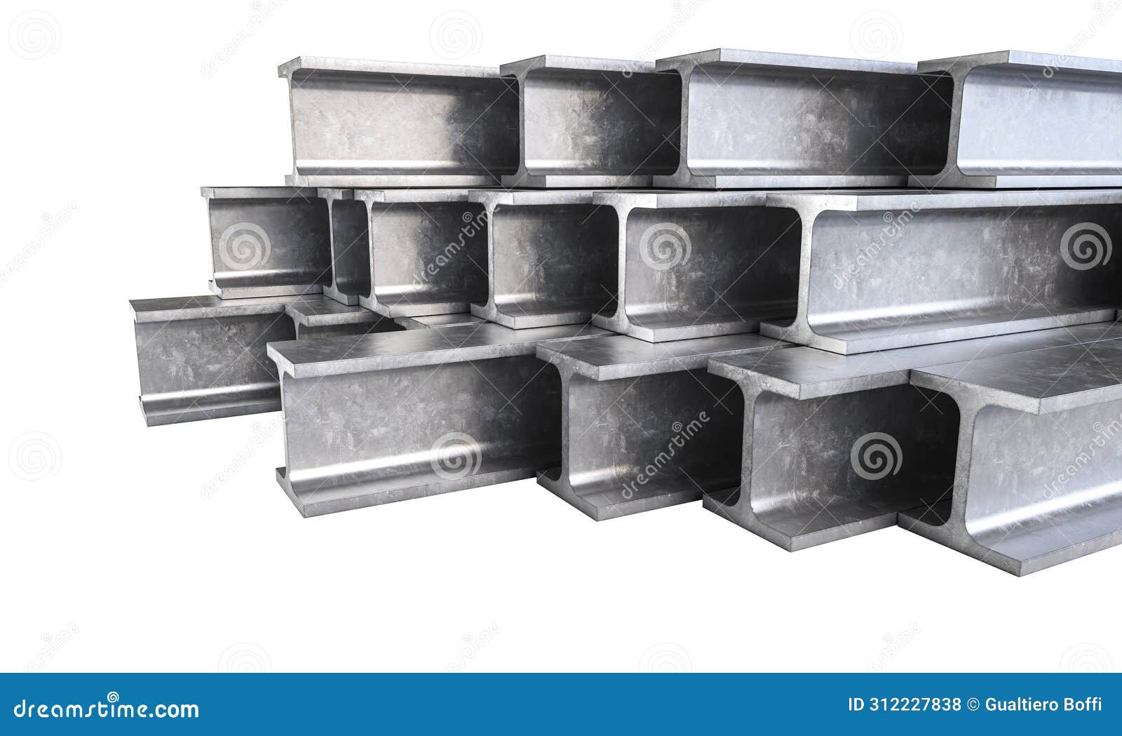 Stack of steel beams stock illustration. Illustration of heavy - 312227838