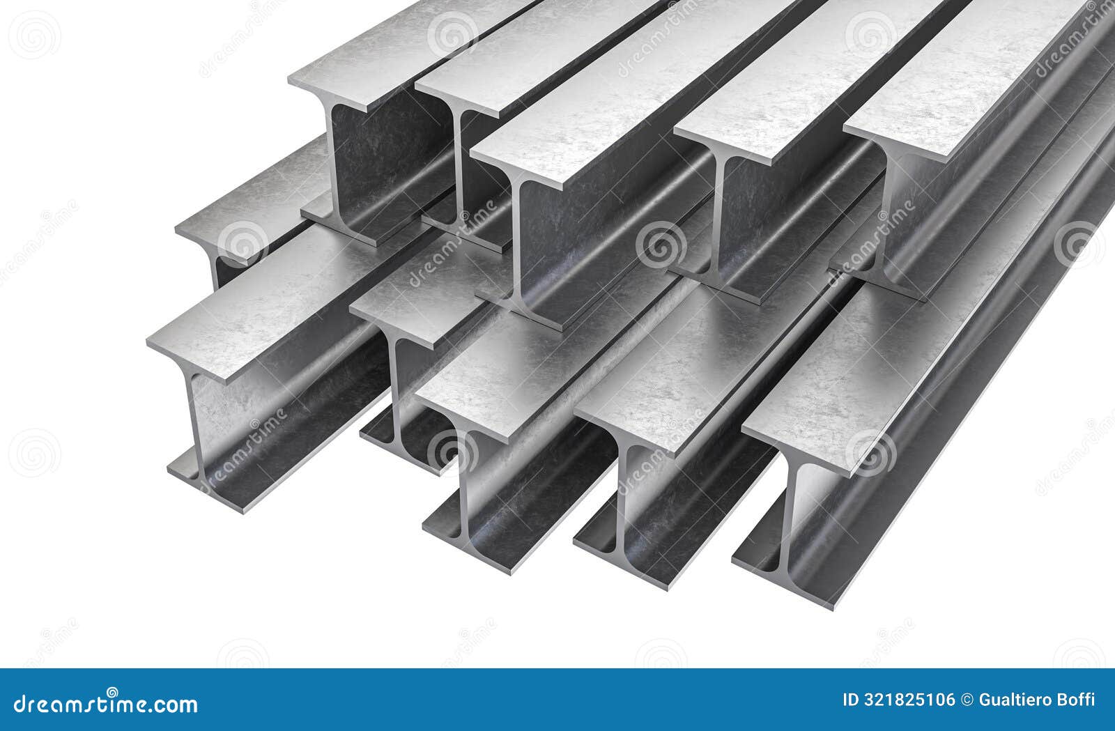 Stack of Steel Channels on Transparent Background Stock Illustration ...