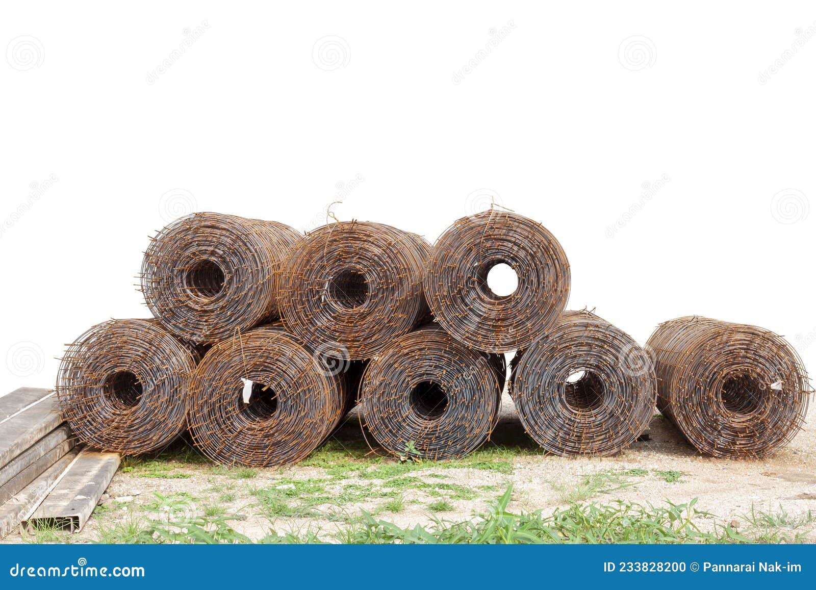 Stack of Steel Mesh Rolls that Rust for Building Structure Concrete ...