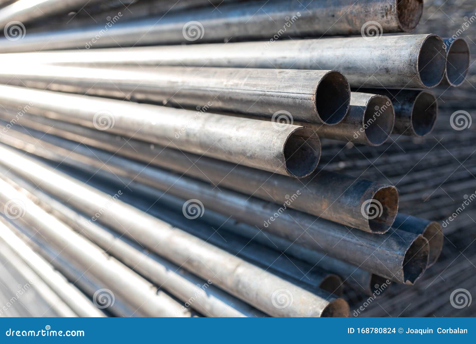 Stack of Steel Pipes for the Construction of Scaffolding Stock Photo ...